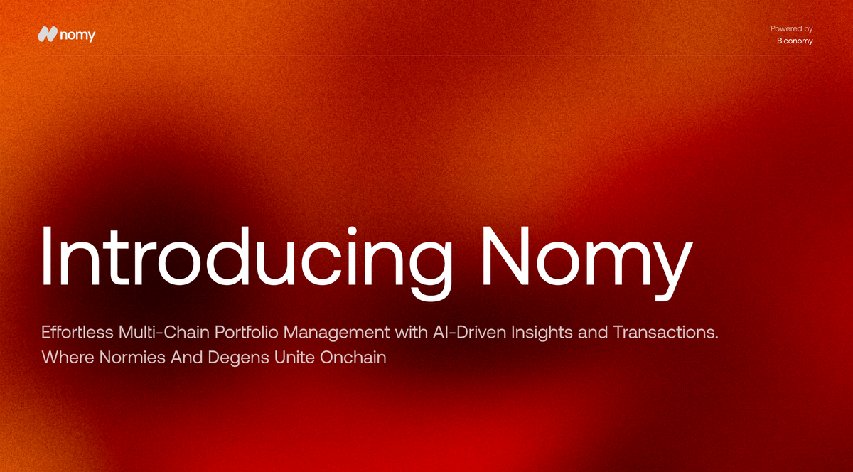 NOMY: Biconomy's AI Agent for Intuitive Cross-Chain Crypto Management